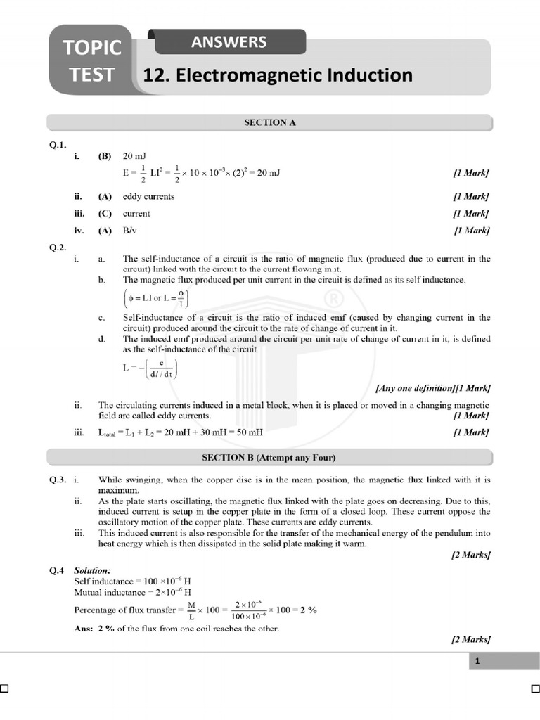 Electromagnetic Induction Solution | PDF