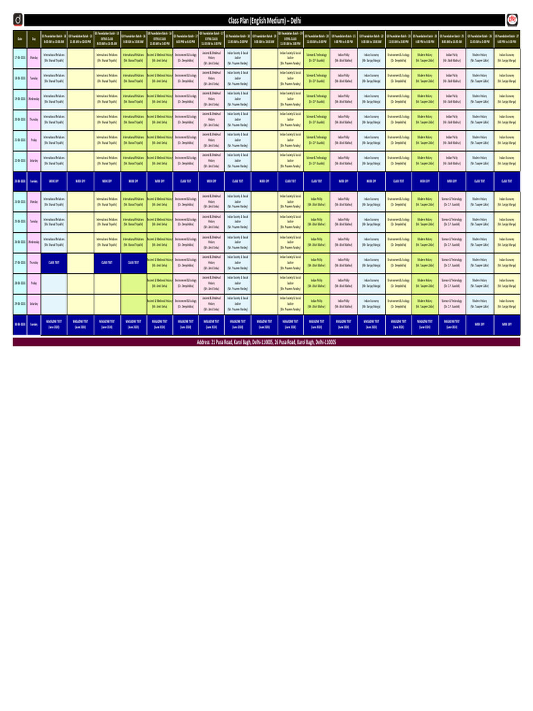 Class Plan (17-30 June 2024) | PDF