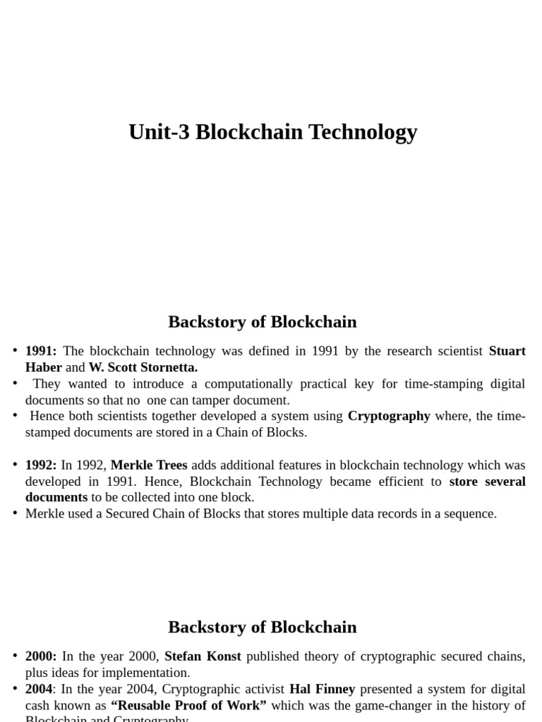 Unit-3 Blockchain Technology | PDF | Bitcoin | Computing