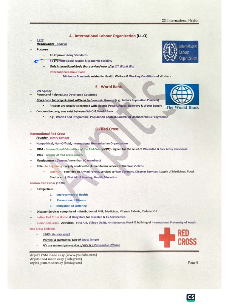 4 - ILO + 5. World Baank + 6. Red Cross | PDF