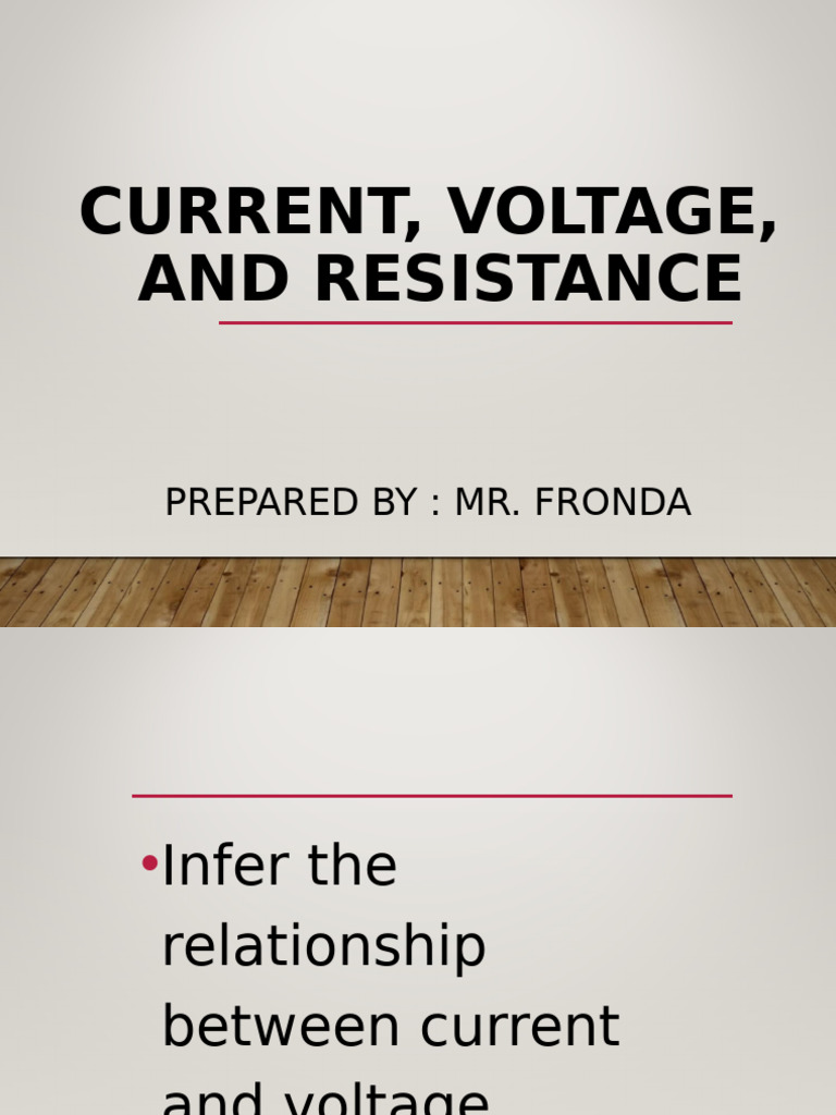 Current Voltage Resistance | PDF | Voltage | Electric Current