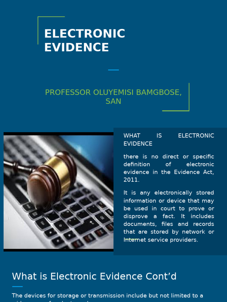 Electronic Evidence | PDF | Signature | Metadata