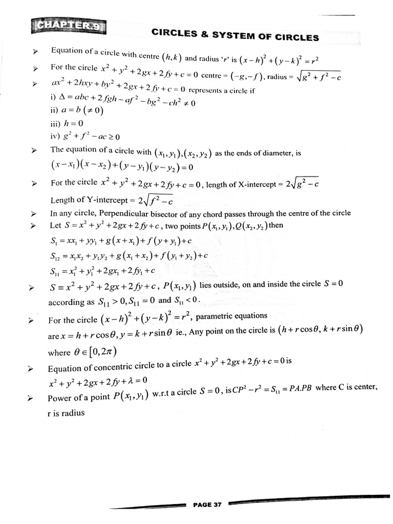 Circle and system of circles, core concepts file | PDF