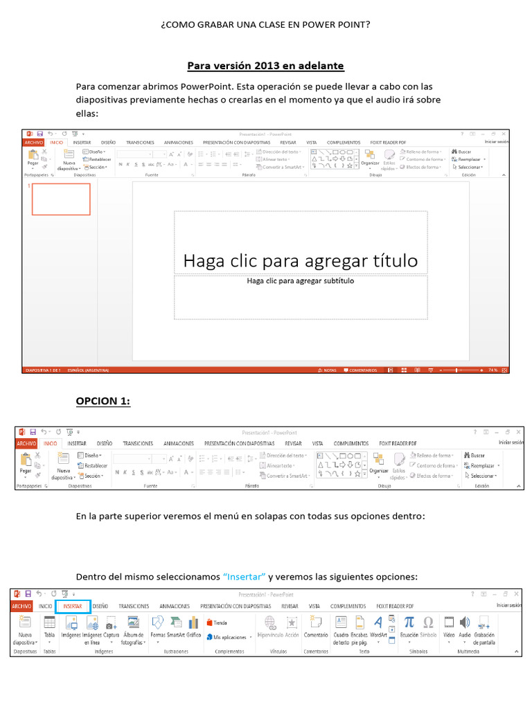 Como Grabar Una Clase en Power Point | PDF | Microsoft PowerPoint