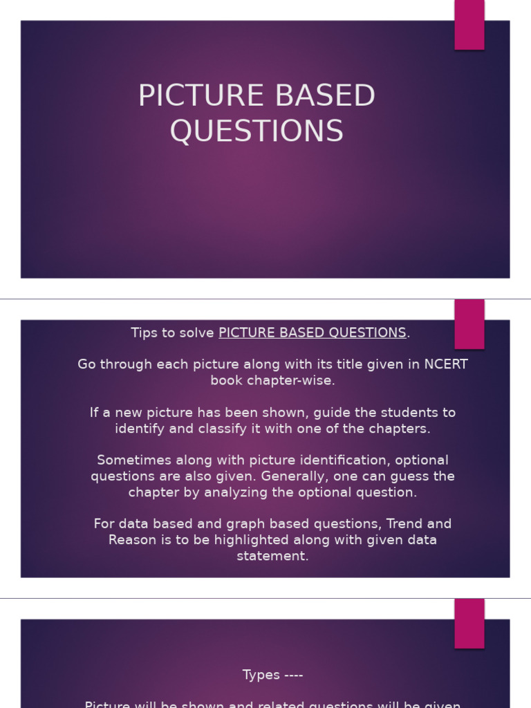 PICTURE BASED QUESTIONS Presentation | PDF