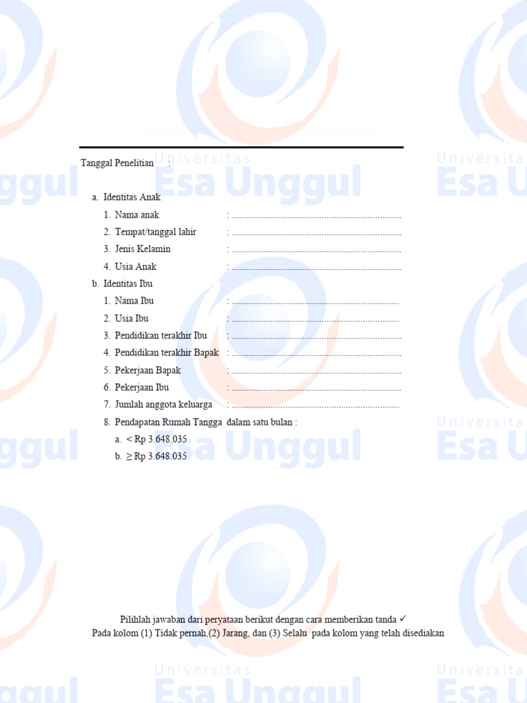 Kuisioner - Example 2 | PDF