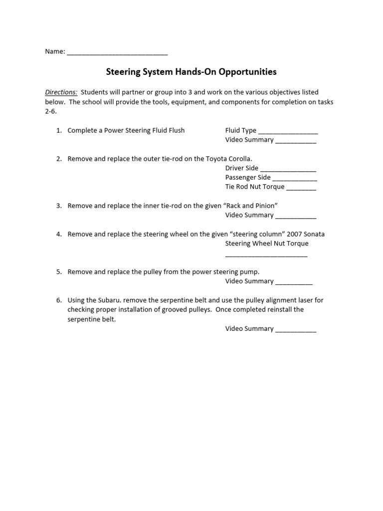 Steering_System_Hands_On_Opportunities_2022 | PDF