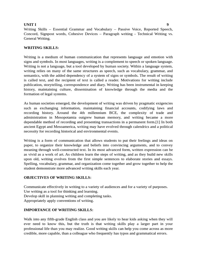 UNIT 1 | PDF | Writing | Communication
