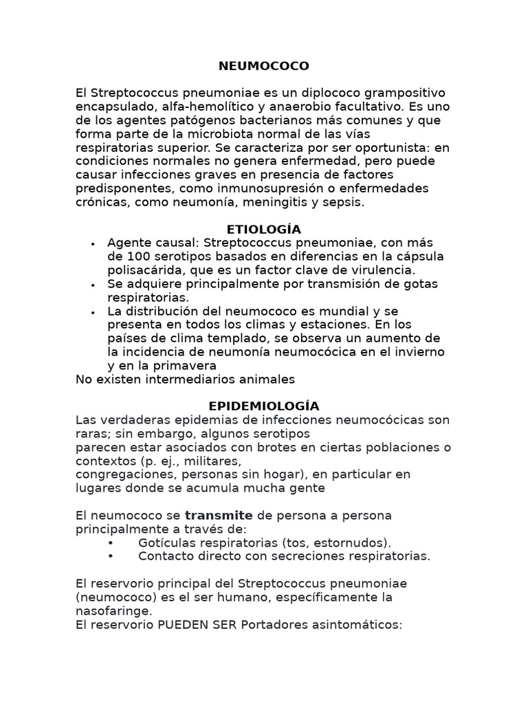 NEUMOCOCO | PDF | Meningitis | Neumonía