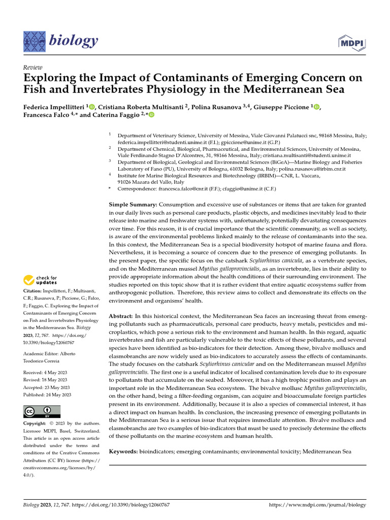 Exploring The Impact of Contaminants of Emerging C | PDF | Water ...