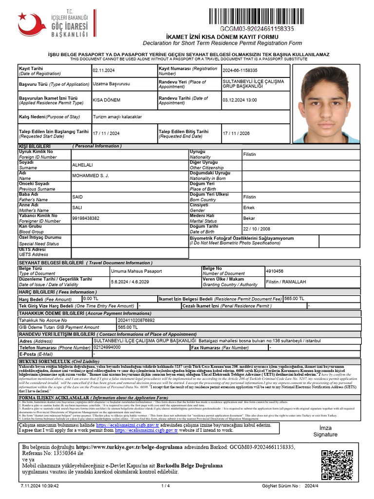 Basvuru Formu-Application Form | PDF