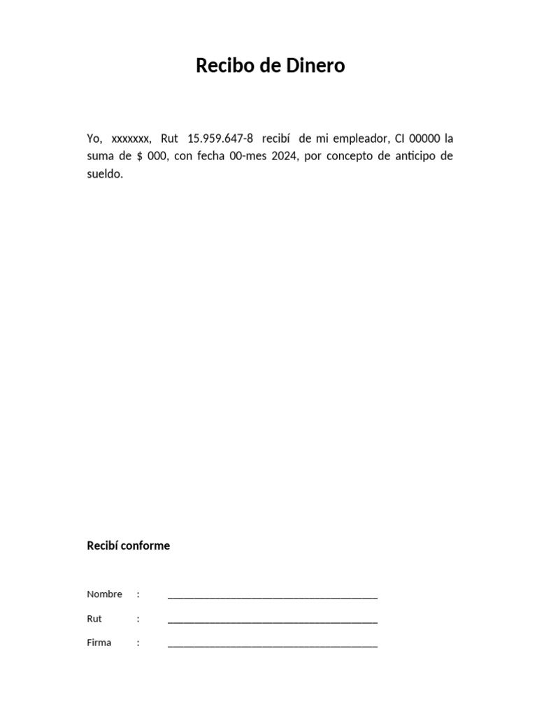 Recibo de Dinero | PDF