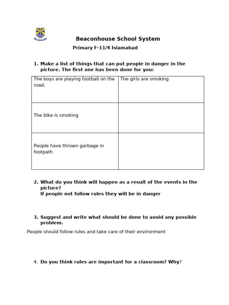 English - Class II (Round Up Task) - Salaar Hussain | PDF