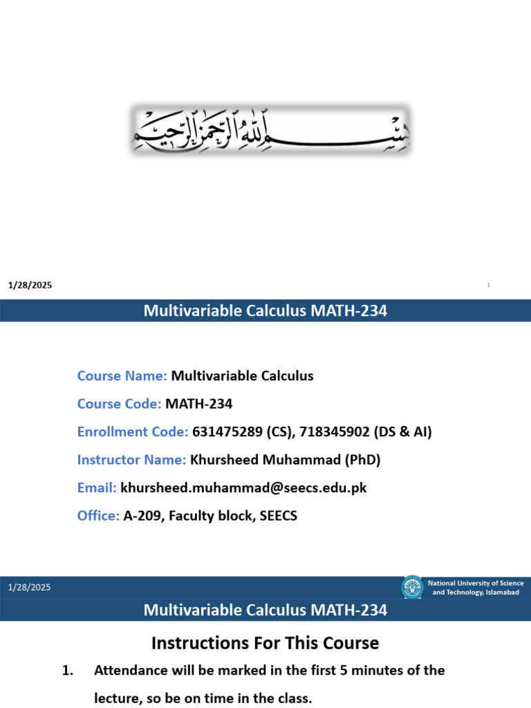 Lec. 1, 2 | PDF | Integral | Derivative