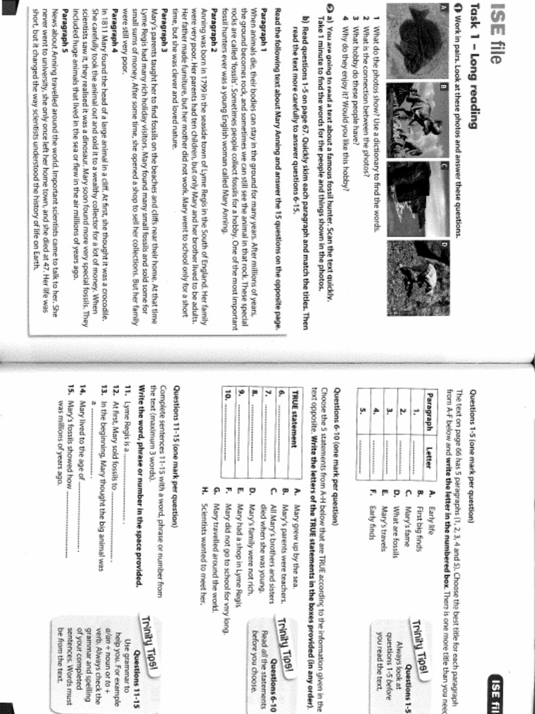 Reading and Writing Test A2 | PDF