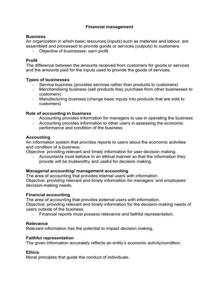 FM Summary | PDF | Debits And Credits | Equity (Finance)