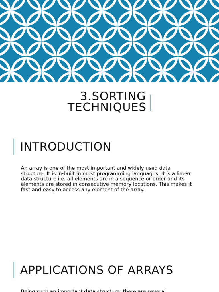 Ch3. Sorting Techniques | PDF | Algorithms And Data Structures | Applied Mathematics