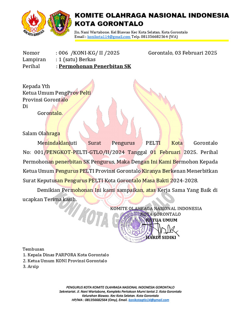 Surat Permohonan SK Pelti | PDF