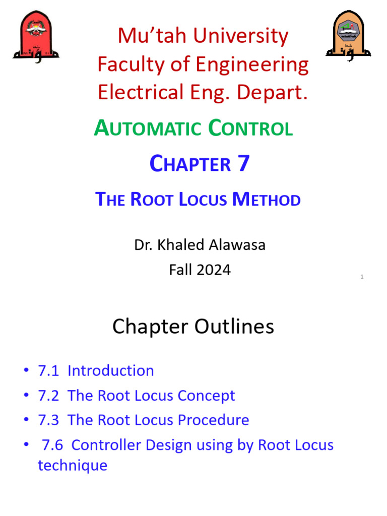 Chapter_7_The Root Locus Method_F2024 | PDF | Mathematical Analysis | Mathematics