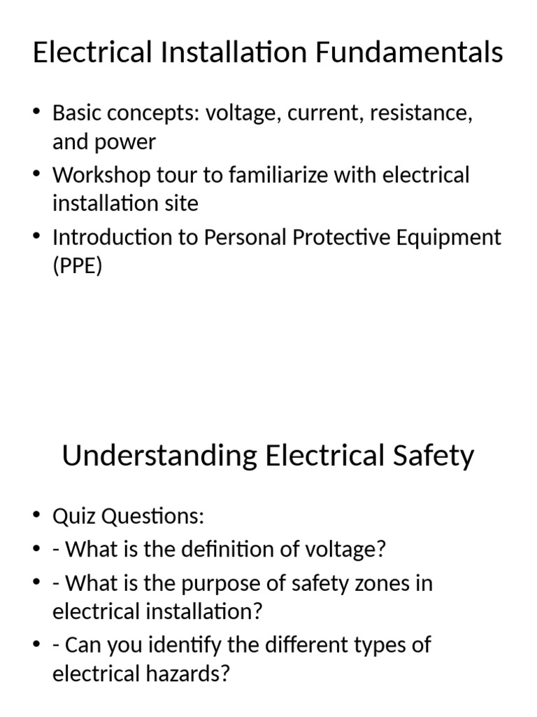 3 Day Electrical Installation Training | PDF