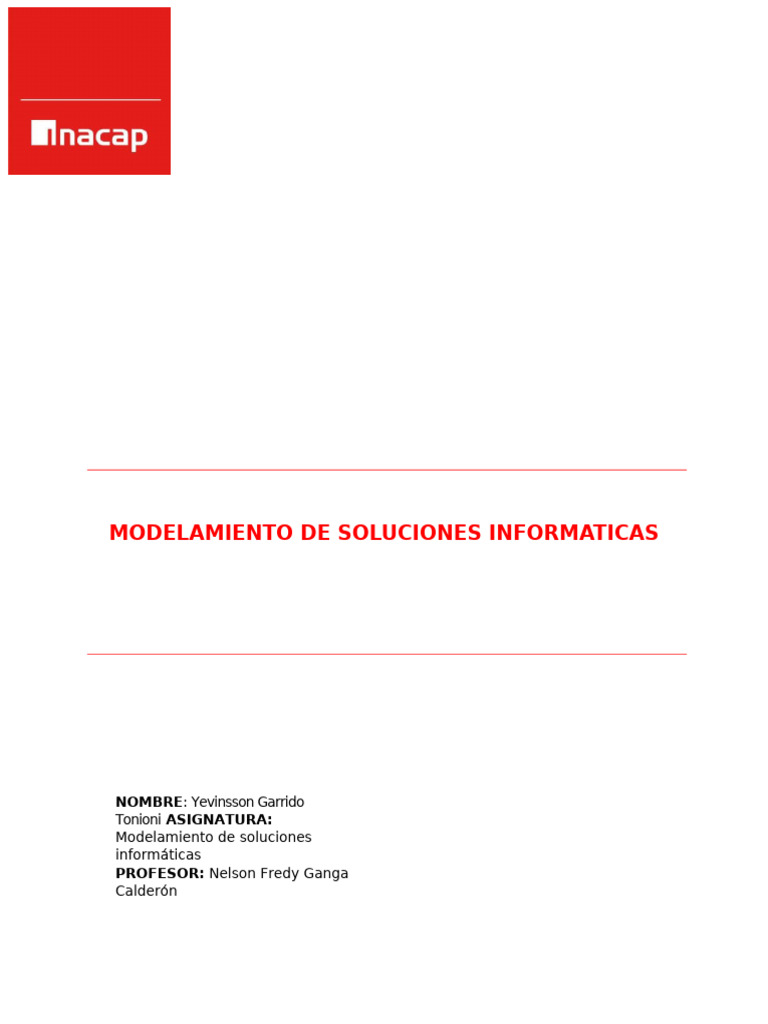 Modelamiento de Soluciones Informaticas | PDF | Ventas | Tecnologías de la información