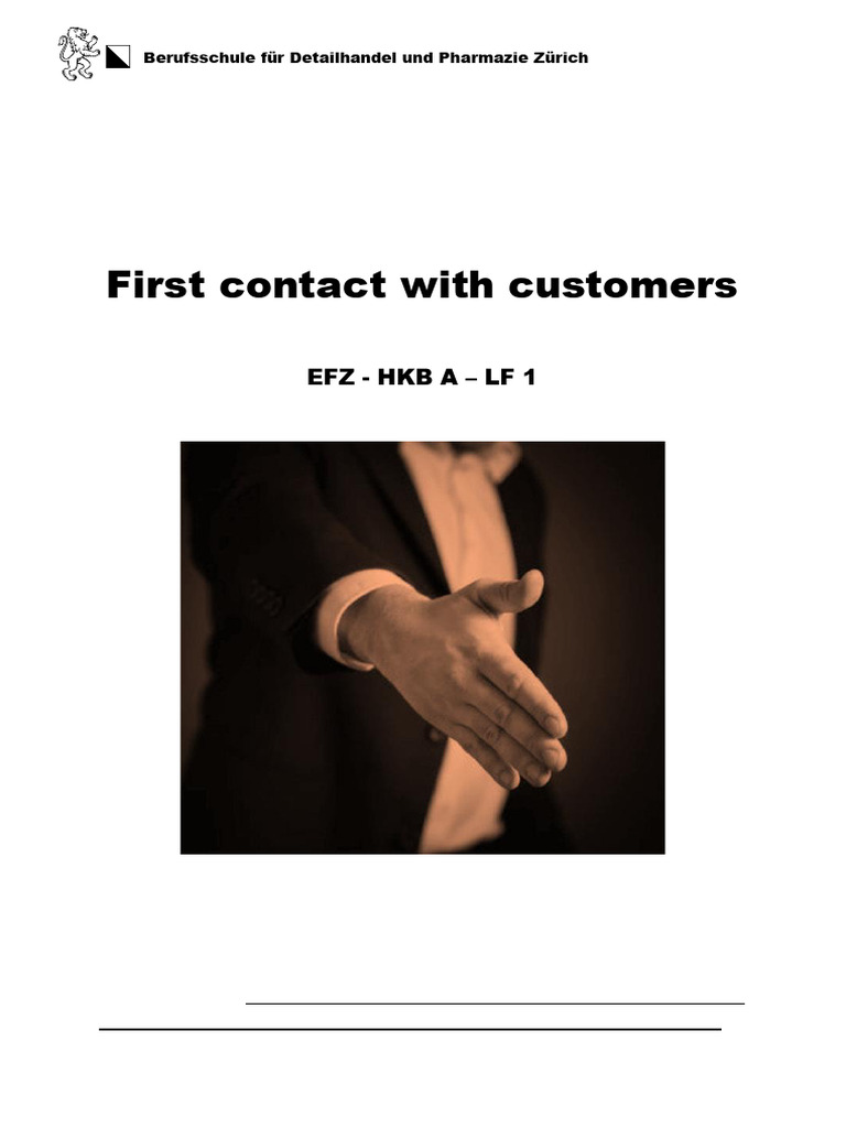 AB1 - First Contact With Customers | PDF | Body Language | Nonverbal ...