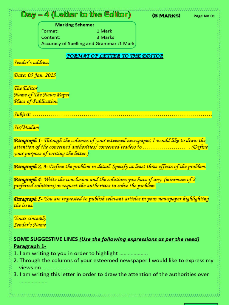 Letter to the Editor Format Guide | PDF