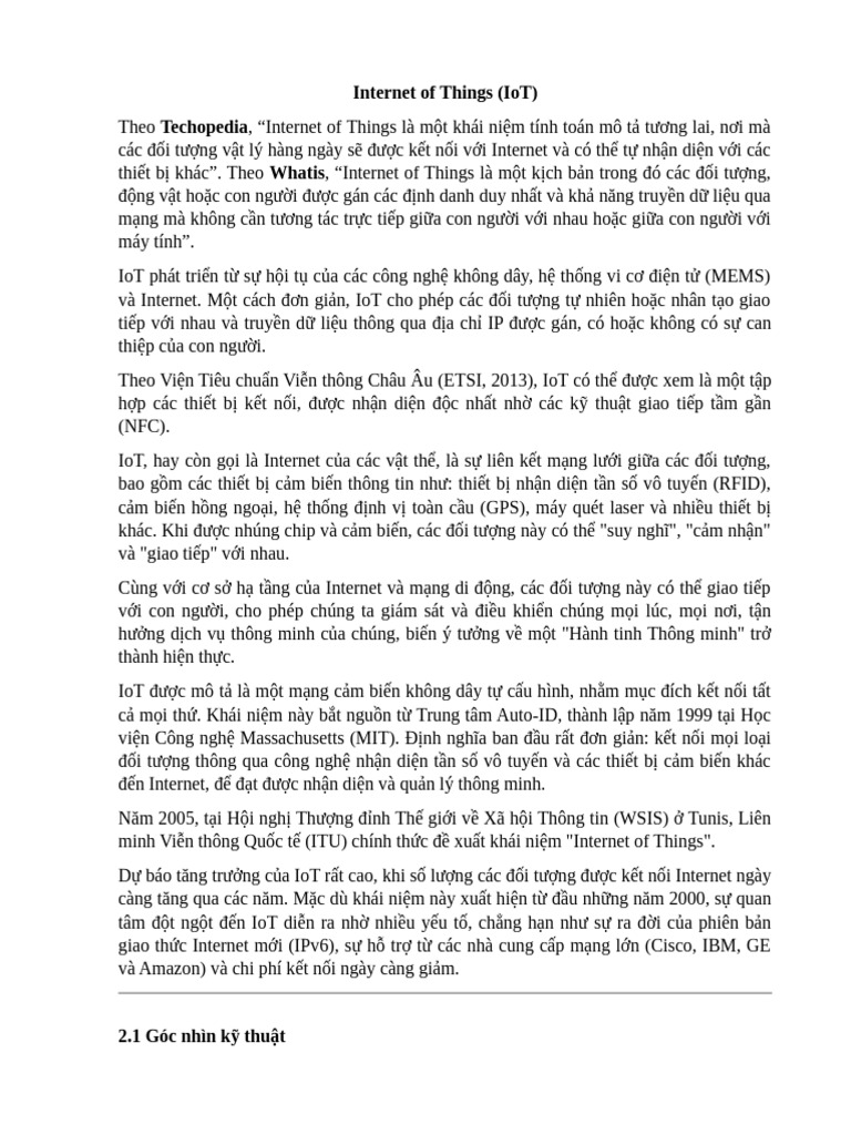 UNIT 1-READING 2-Internet of Things | PDF
