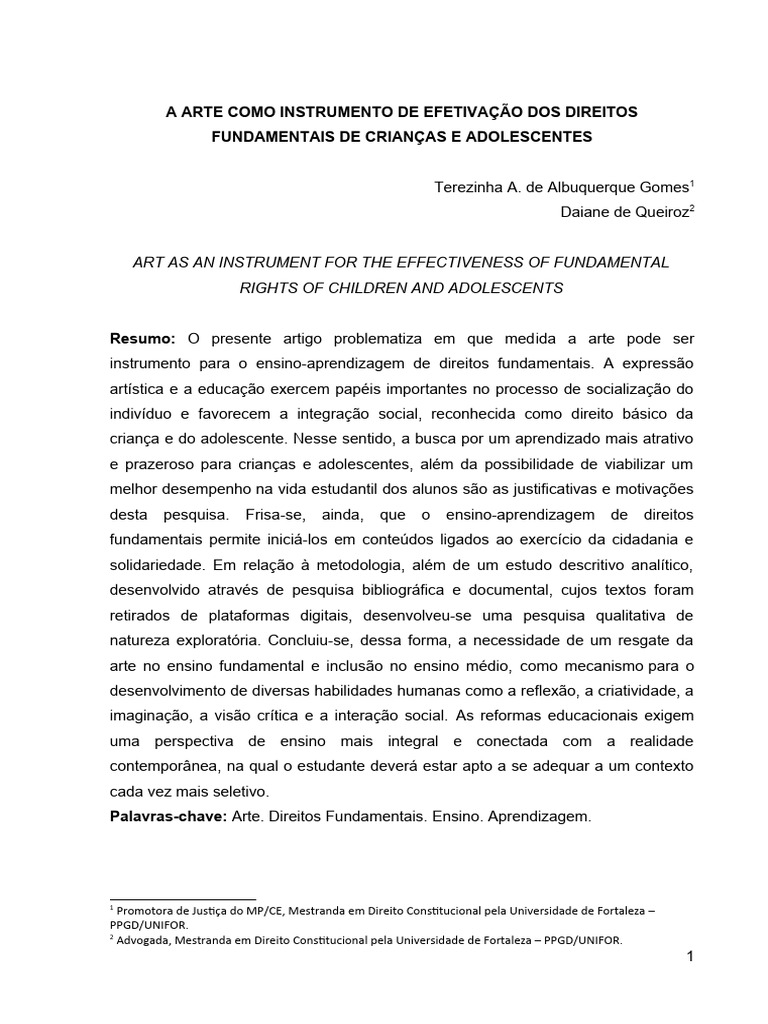 GT1 Terezinha A. de Albuquerque Gomes e Daiane de Queiroz | PDF | Liberdade de expressão ...