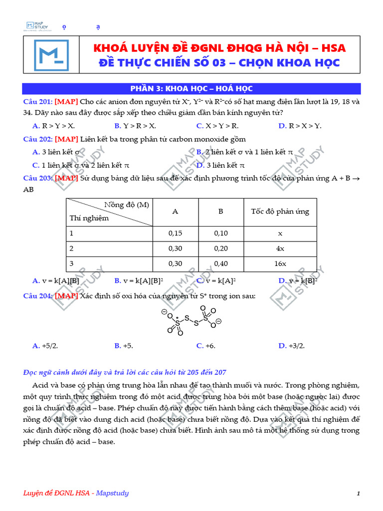 De Luyen Tap Hoa Hoc So 3 | PDF