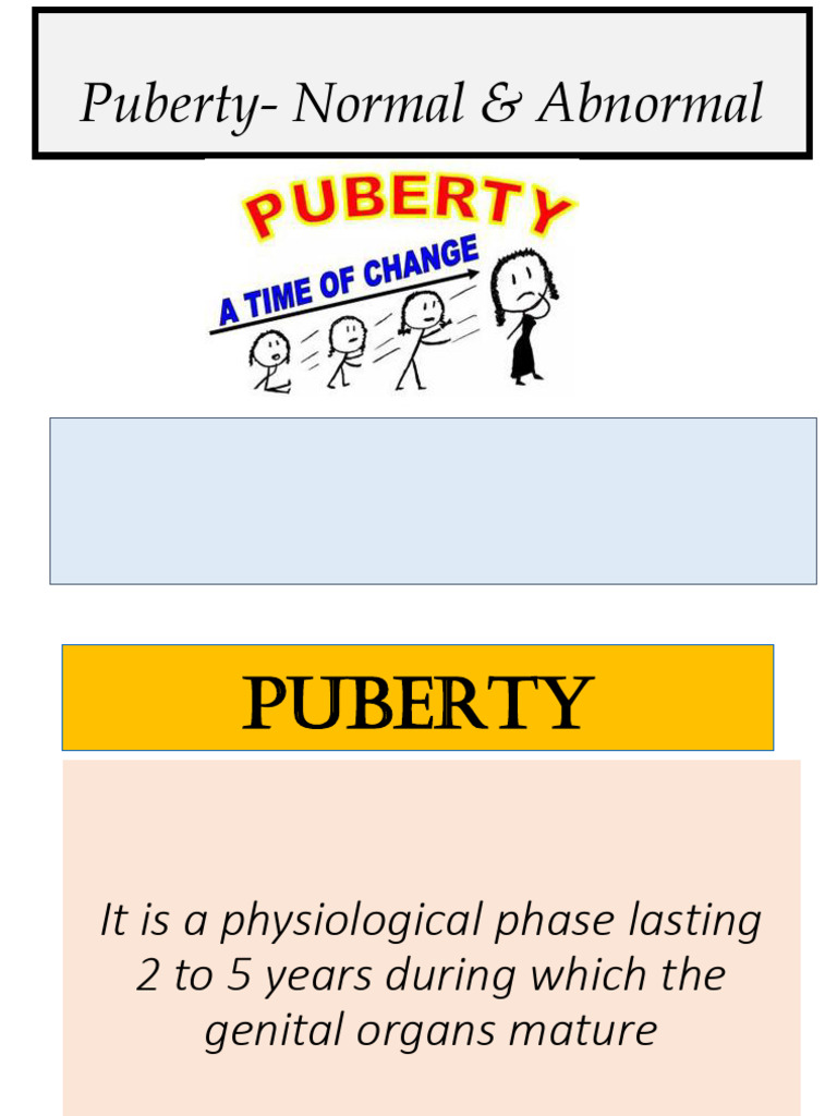 PUBERTY Normal Abnormal.ppt | PDF | Puberty | Luteinizing Hormone
