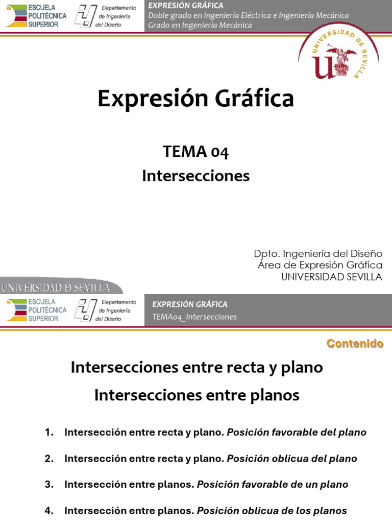 Tema04 Intersecciones | PDF | Geometría euclidiana | Geometria clasica