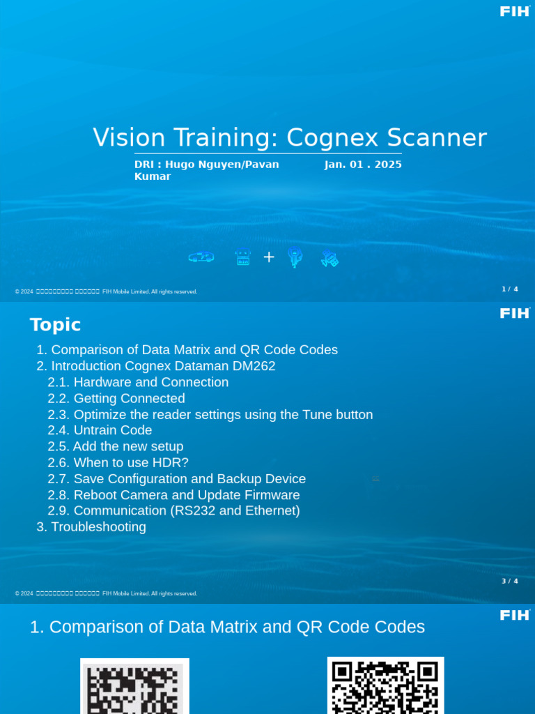 FIH Vision Training - Cognex Scanner - 20250101 | PDF | Computer Networking | Computer Hardware
