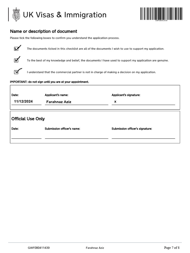 UK Visa Application Checklist | PDF