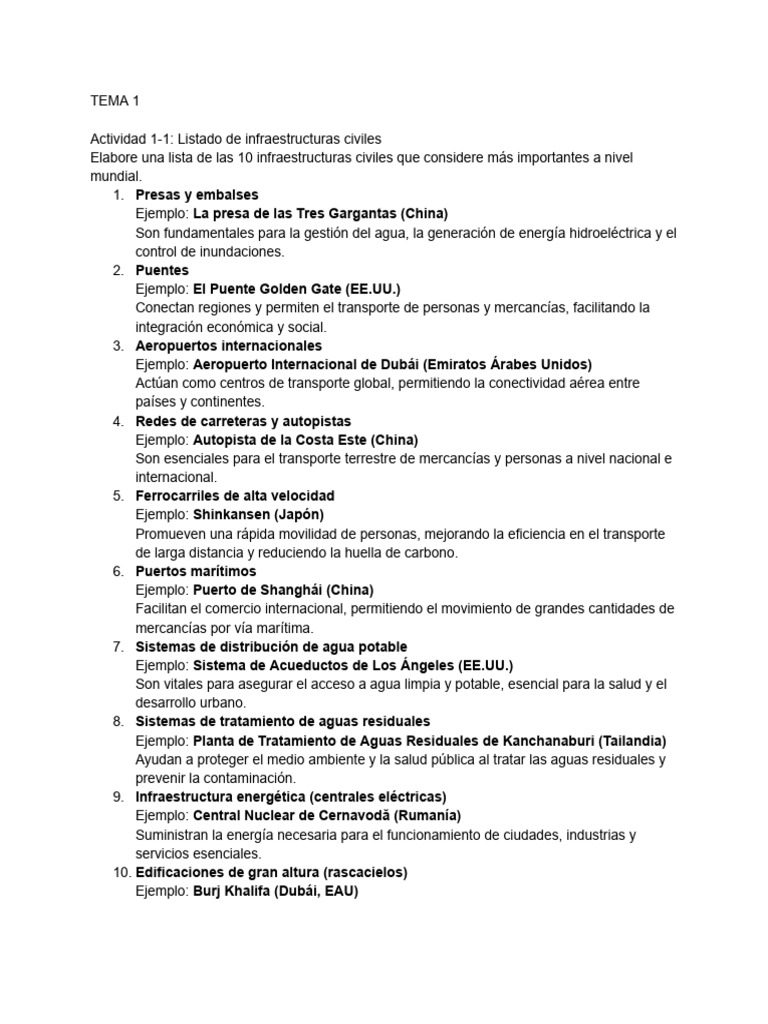 Actividad 1-3 - FUNDAMENTOS | PDF | Transporte | Infraestructura