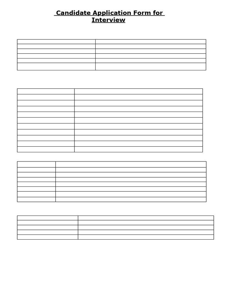 Candidate Application Form Template | PDF