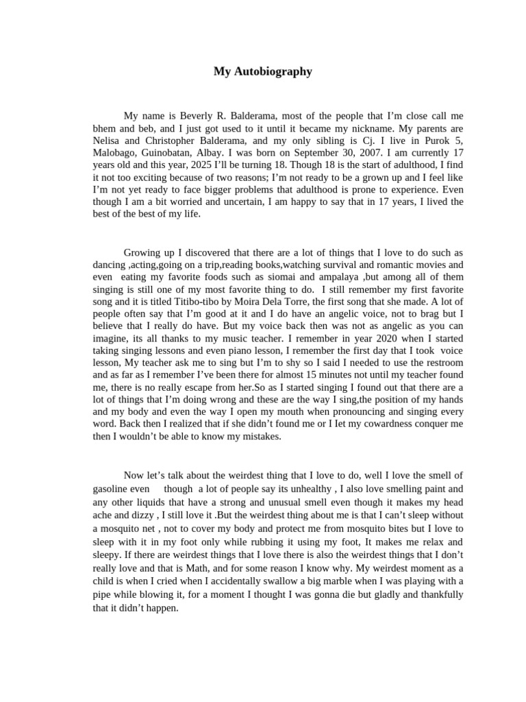 My Autobiography | PDF