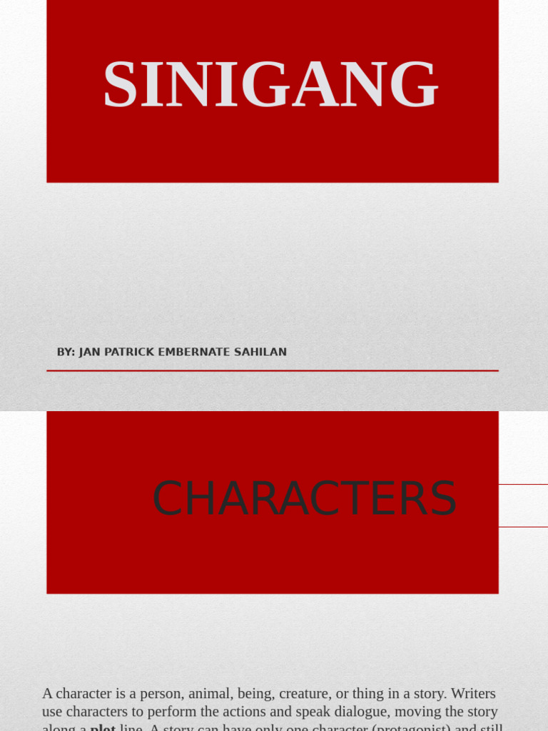 Characters and Themes in "Sinigang" | PDF | Narration