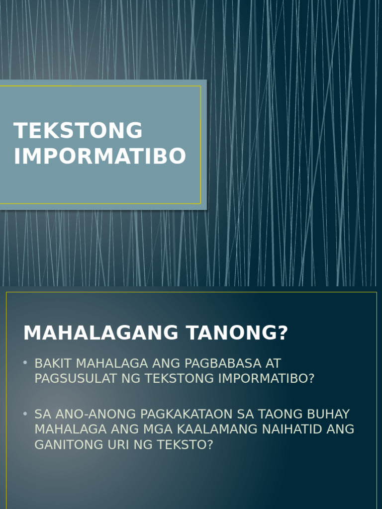 1 Tekstong-Impormatibo | PDF