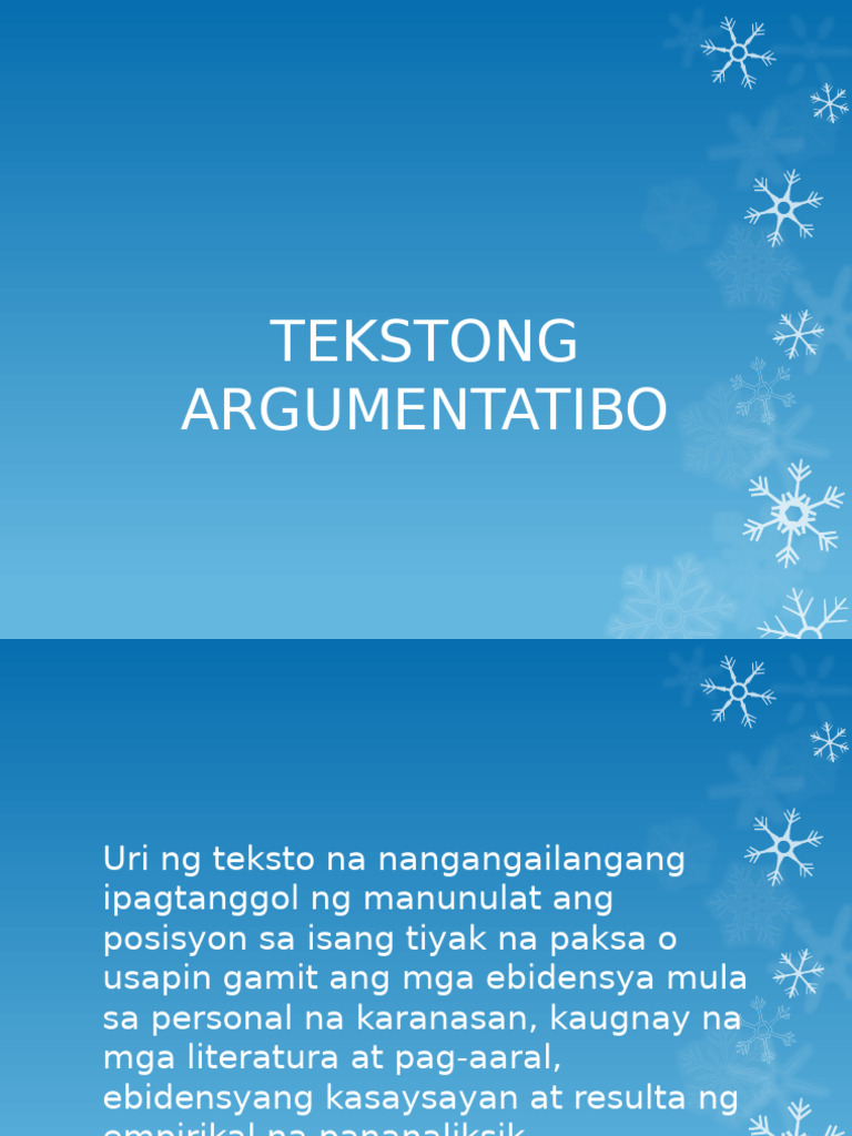 Tekstong Argumentatibo | PDF