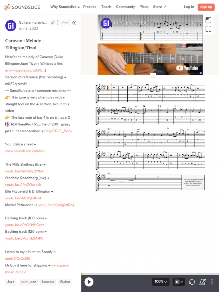 Caravan Melody - EllingtonTizol Soundslice | PDF