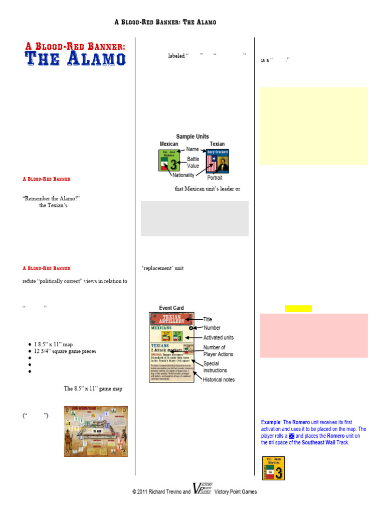 Alamo Game Rules Overview | PDF | Battle Of The Alamo | Texas Revolution