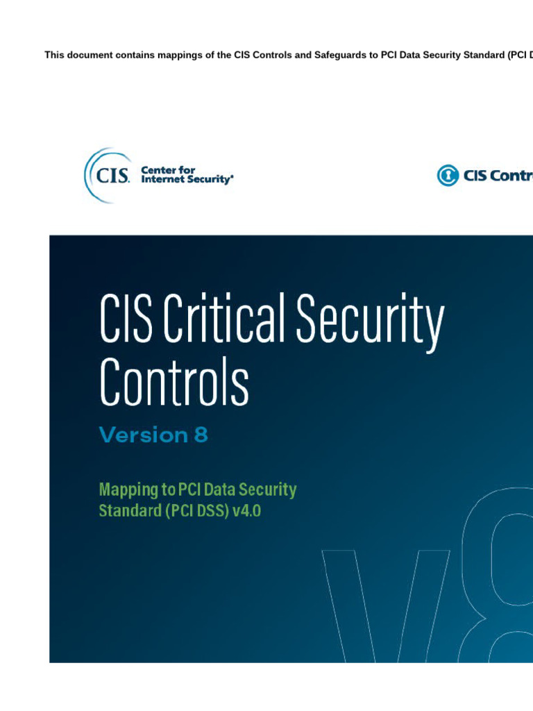 CIS Controls v8 Mapping To PCI DSS v40 | PDF | Payment Card Industry Data Security Standard ...