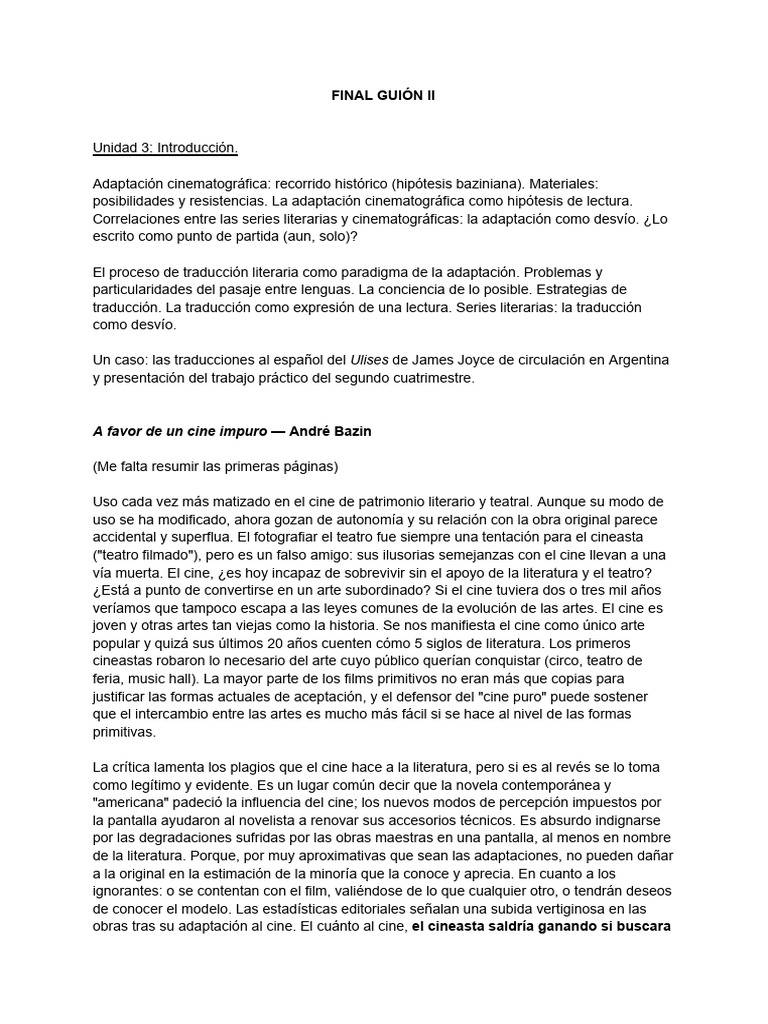 Final Guion II | PDF | Traducciones | Verdad