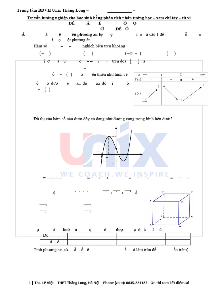 Toan 12 - Đề Ôn KT CK1 - Đề Số 06 - HS | PDF