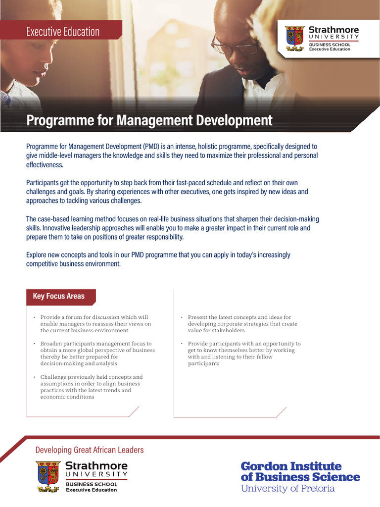 Programme For Management Development Flyer | PDF