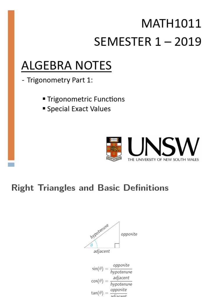 01___Trigonometry_Part_1.pdf | PDF | Special Functions | Euclidean Geometry