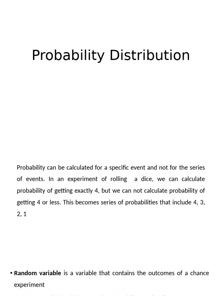 5. Probability Distribution (1) | PDF | Probability Distribution | Poisson Distribution