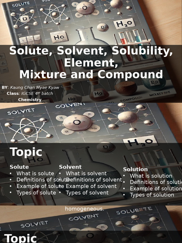 Salute Solvent Solubility Element Mixture and Compound | PDF | Chemical ...
