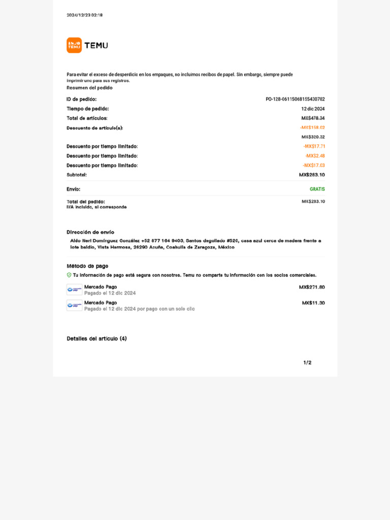 Temu Web Document | PDF